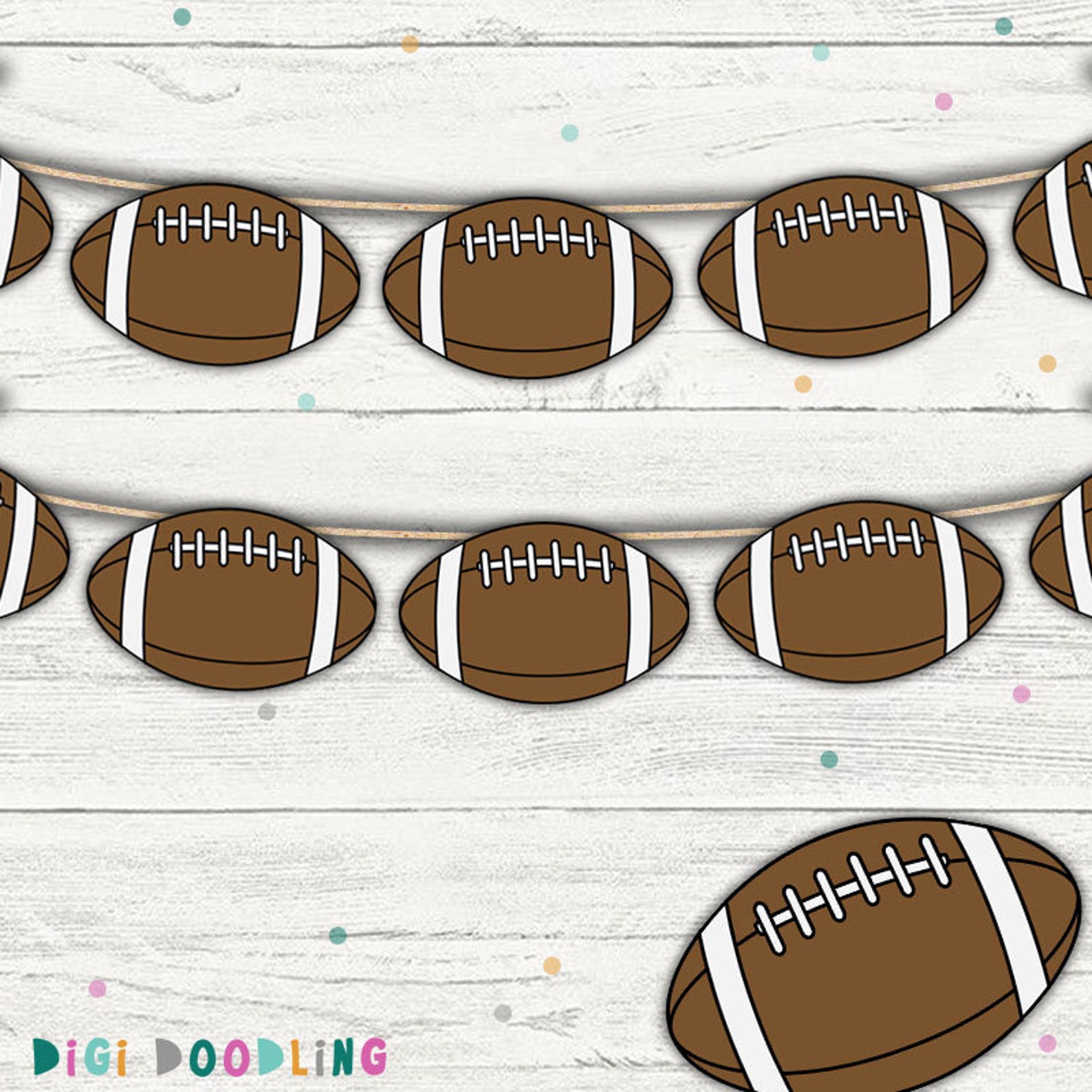 Printable Football Banner: Party Garland & Centerpiece (digital ...