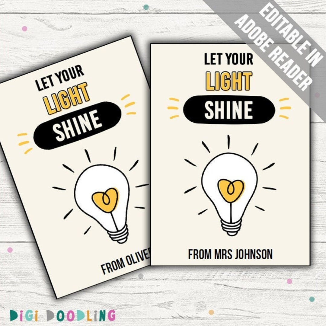 Let Your Light Shine Printable Tags Template. Welcome Back to School ...