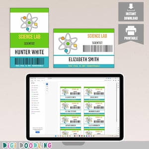 Scientist Name Badge Template. Science Party Favors. Scientist Costume ...