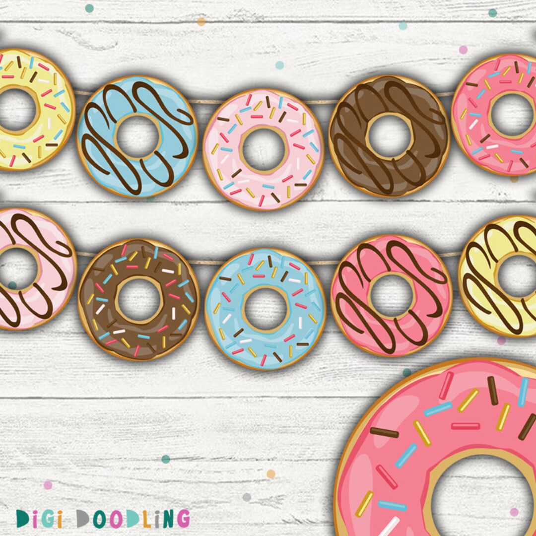 Printable Donut Banner: Party Centerpiece Decor (digital Download) - Etsy