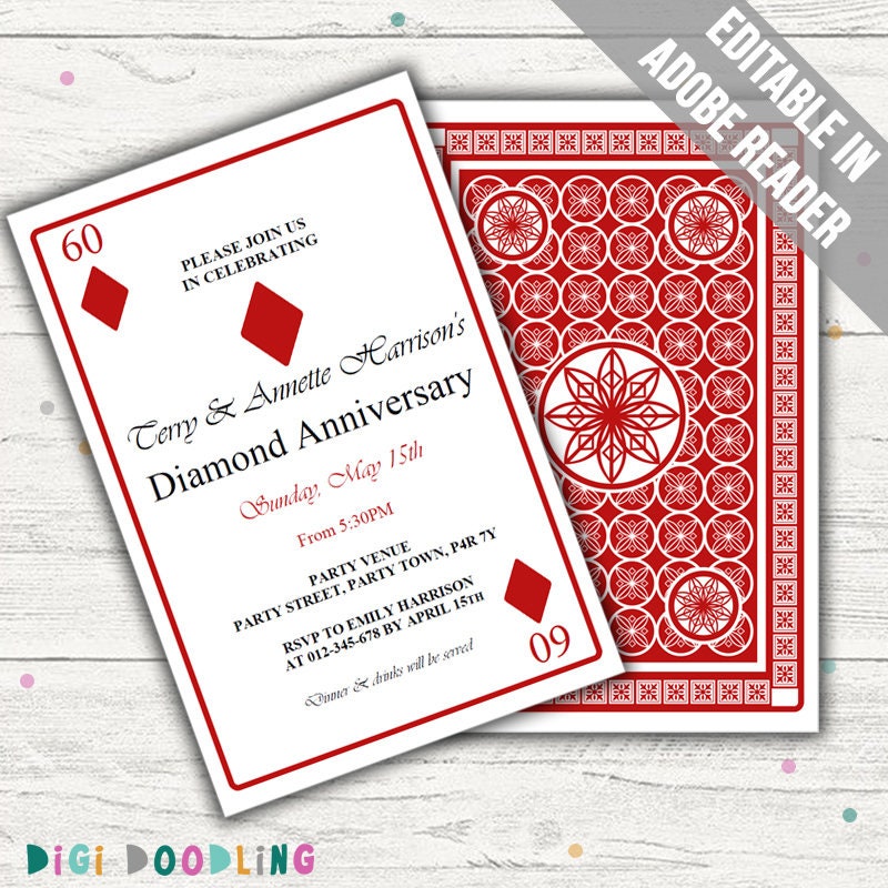 Playing Cards Invitations casino Birthday Wedding | Etsy