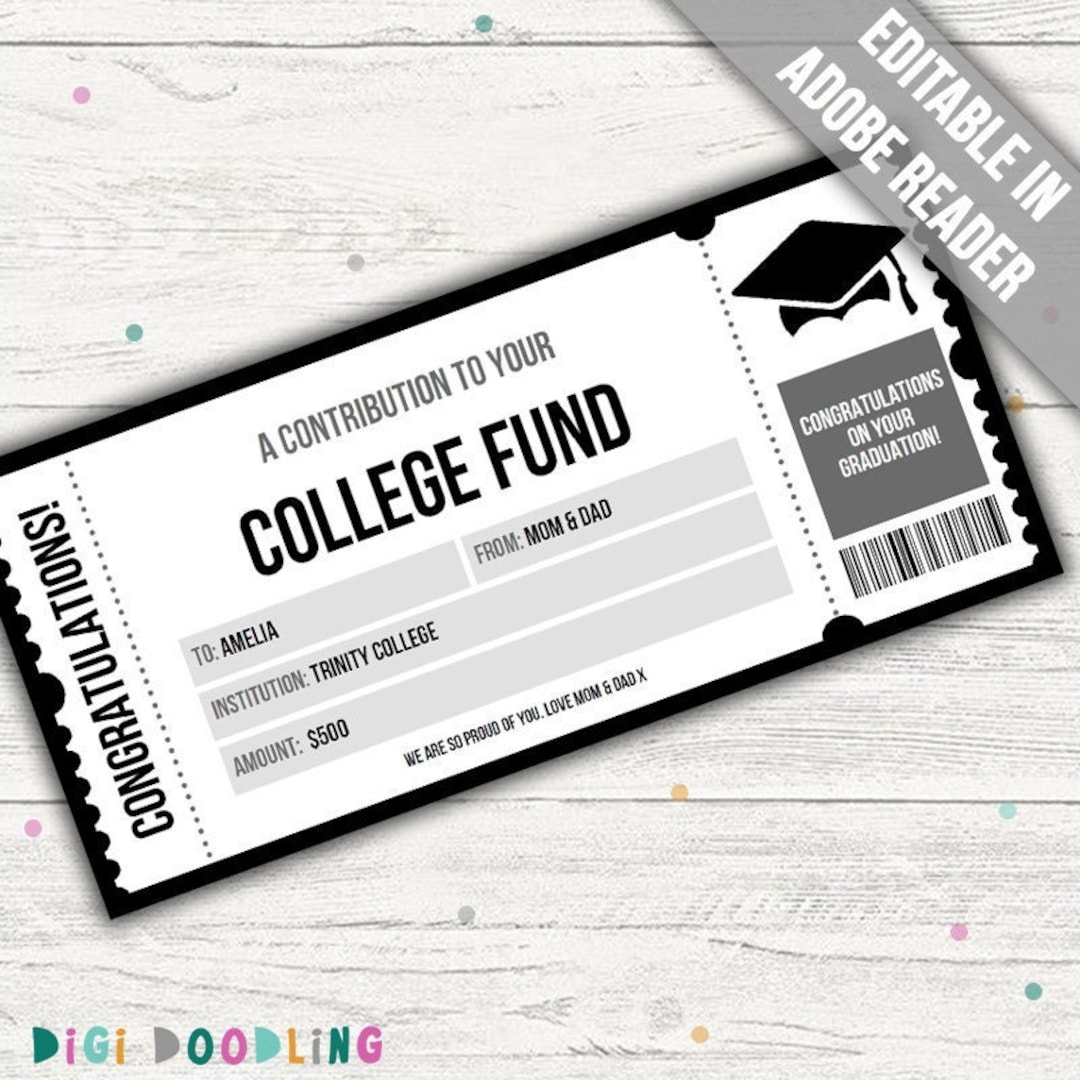 College Fund Gift Certificate Template. College Savings Plan Gift ...
