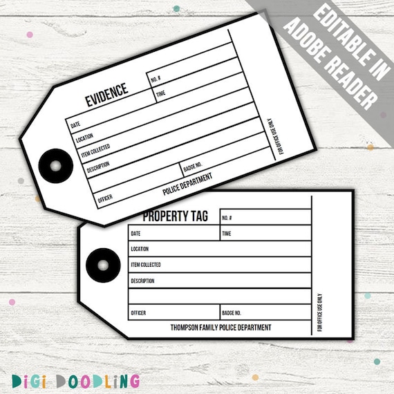 Printable Evidence Tag. Police Party. Crime Scene Party. - Etsy UK