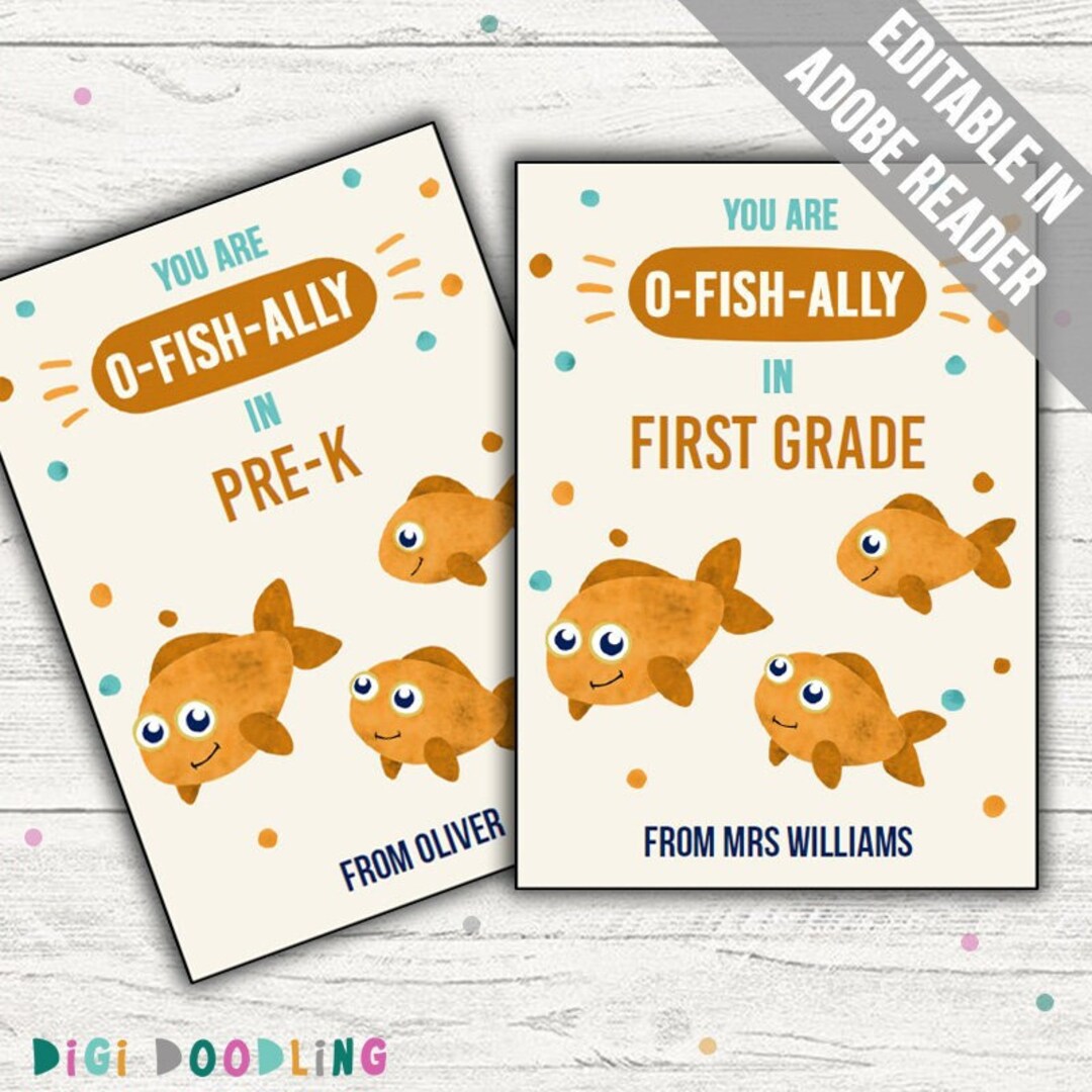 Welcome Back to School Goldfish Gift Tags Printable. First Day of ...