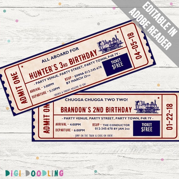 Train Ticket Invitation Template Free
