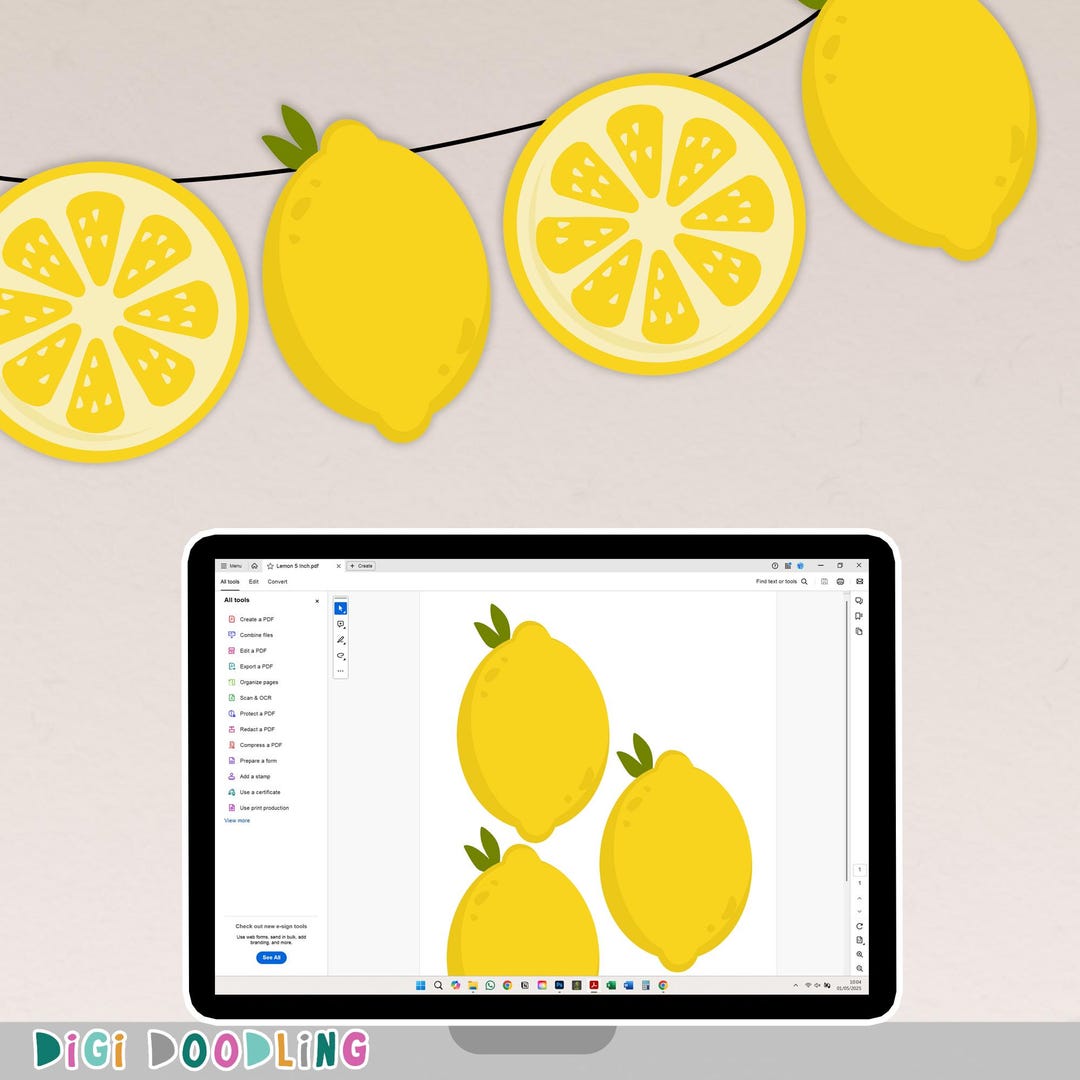 Lemon Banner Printable: Summer Party Garland (digital Download) - Etsy