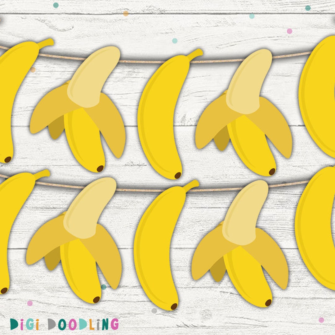 Printable Banana Banner: Monkey Party Decorations (digital Download) - Etsy