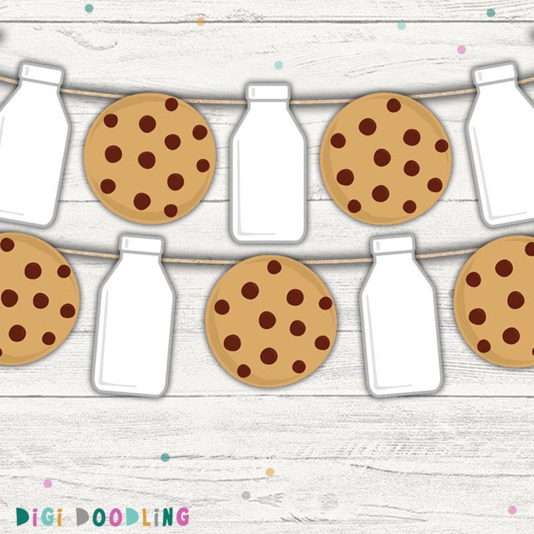 Printable Milk and Cookies Banner: Party Decor (digital Download) - Etsy