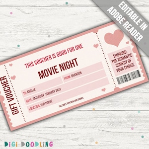 Surprise Date Night Voucher Template. Editable Date Coupons. Printable ...
