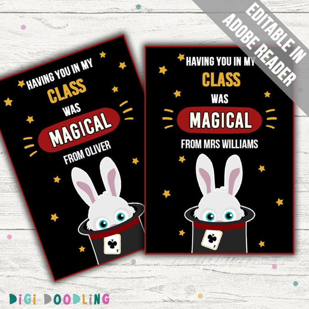 Printable Magic Class Gift Tag. End of Year Gifts for Class. Teacher to ...