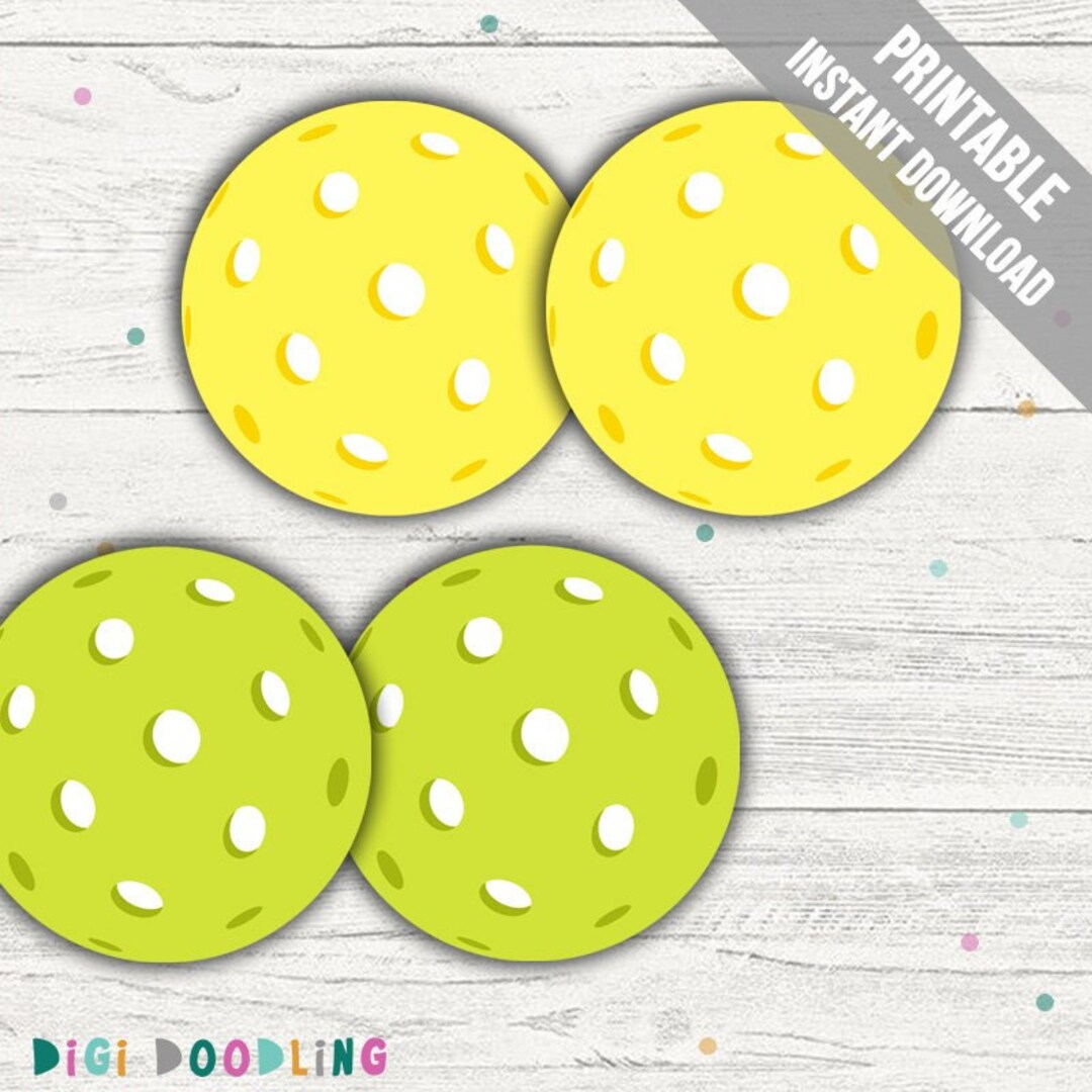 Pickleball Cupcake Toppers. Printable Pickleball Cake Decorations ...