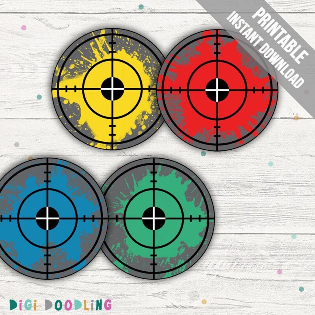 Paintball Cupcake Toppers. Printable Paintball Cake Decorations ...