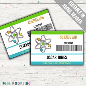Printable Scientist ID Badge Template: Science Party Favors or Costume ...