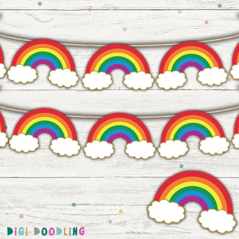 Printable Rainbow Banner. Rainbow Garland. Rainbow | Etsy