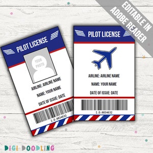 Pilot ID Badge Template. Pilot License Template. Pilot Pretend Play ...