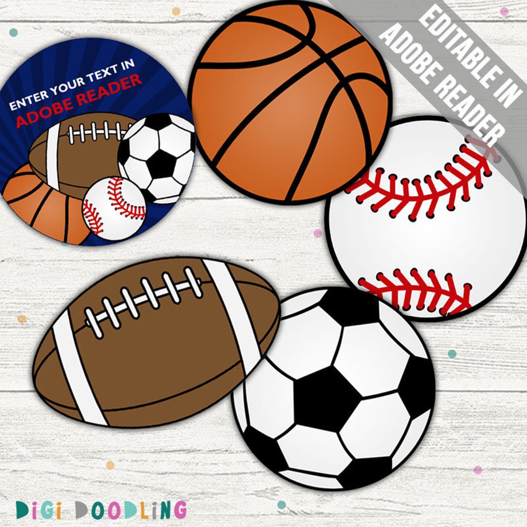 Printable Sports Centerpiece. All Star Sports Party Decor. Sports Party ...