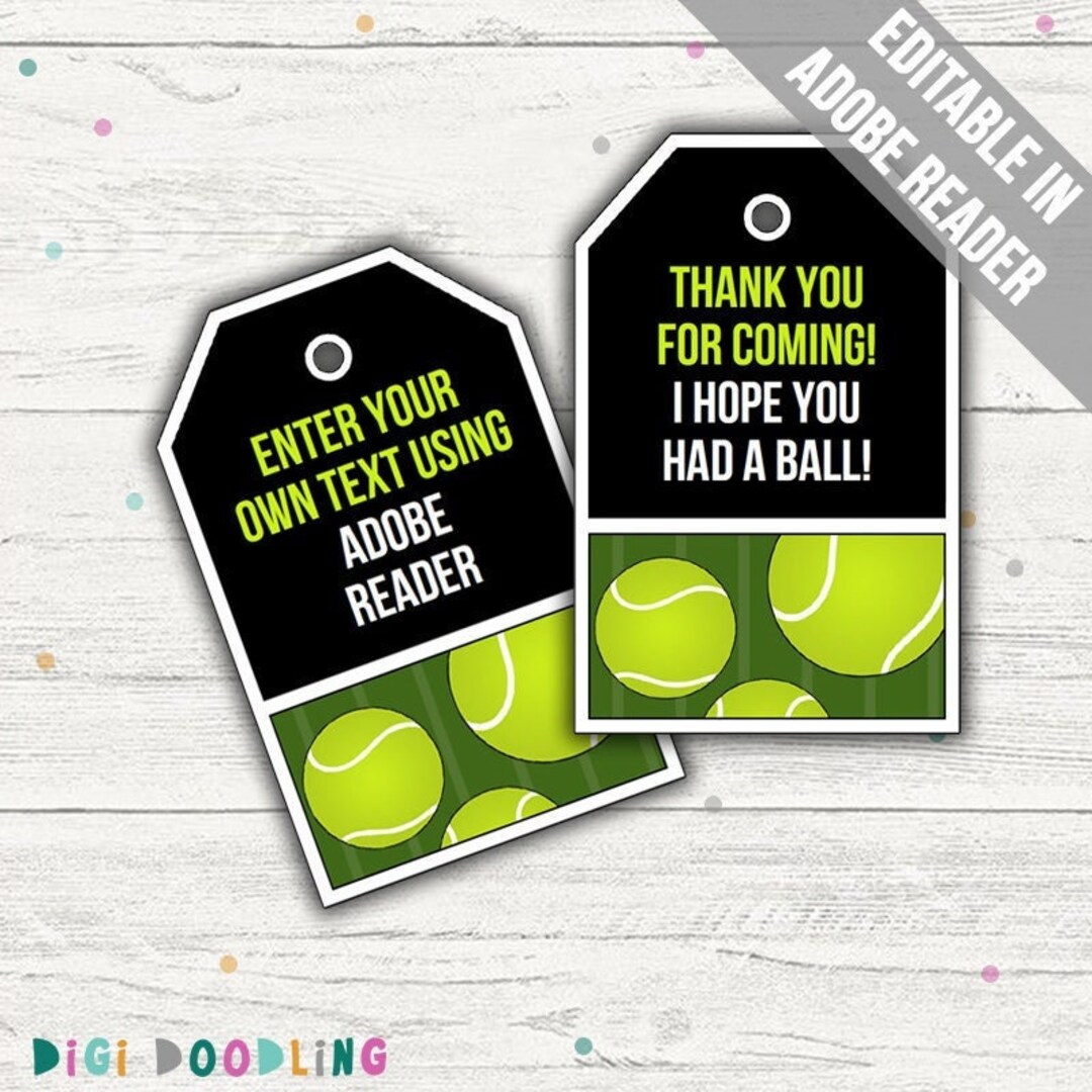 Tennis Party Favor Tags. Tennis Favor Tags. Tennis Thank You Tags ...