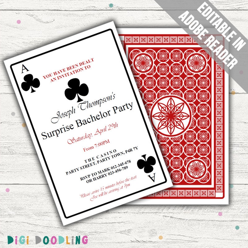 Playing Cards Invitations casino Birthday Wedding | Etsy