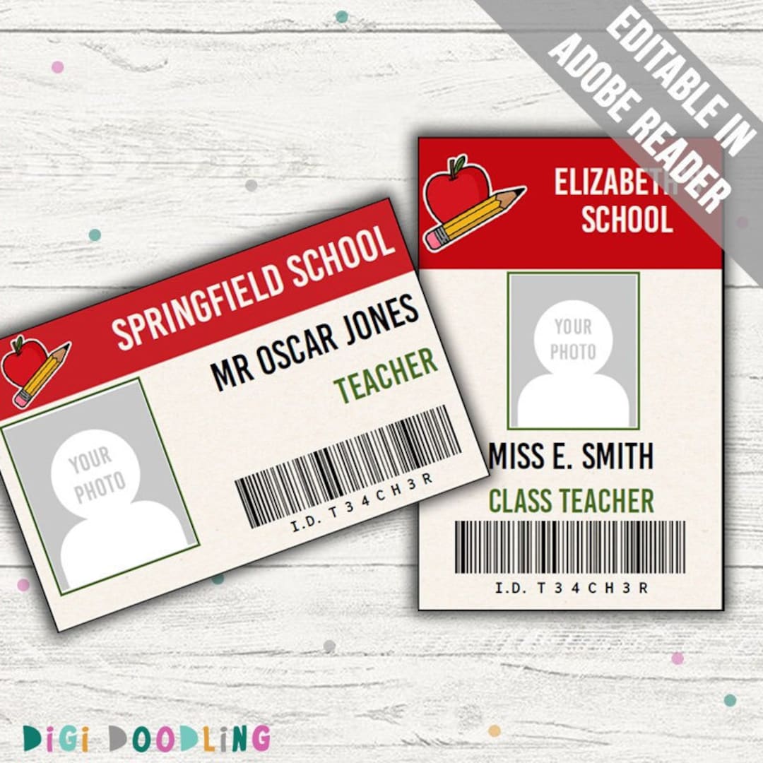 Teacher Pretend Play Printables. Teacher Costume ID Badge Template ...