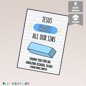 Printable Jesus Erases All Our Sins Tag Template. First Day of School ...