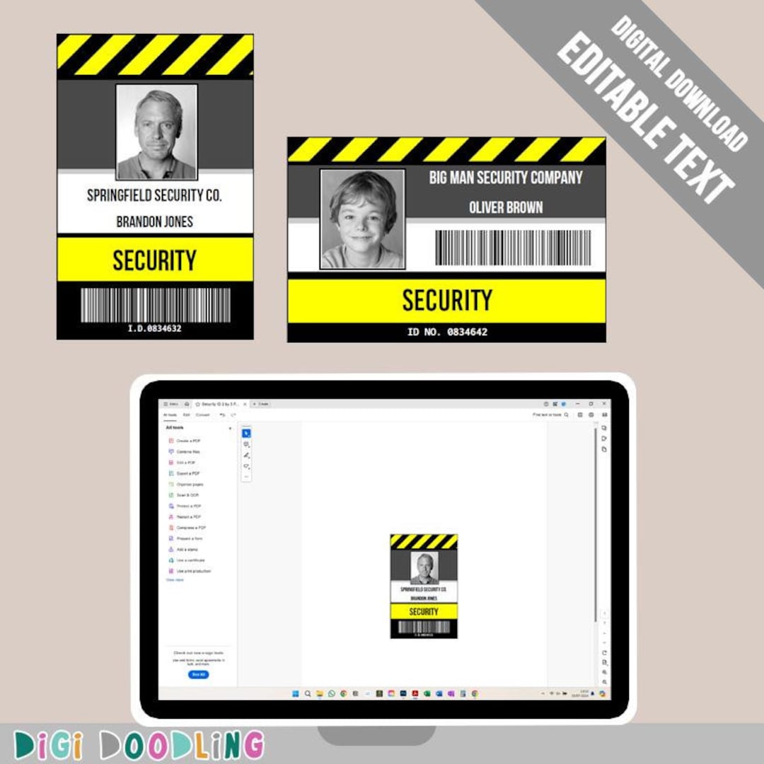 Printable Security Guard ID Badge Template: DIY Halloween Party Costume ...