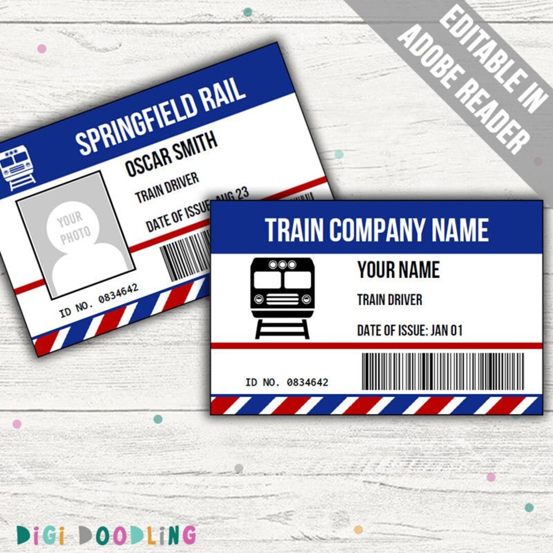 Train Driver Costume ID Badge. Train Driver Pretend Play. Train ...
