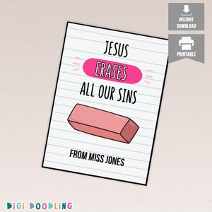 Printable Jesus Erases All Our Sins Tag Template. First Day of School ...