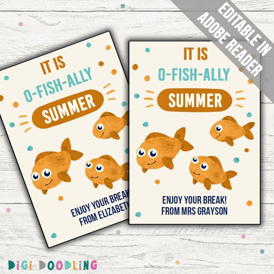 Goldfish End of Year Gift Tag. Printable End of School Goldfish Tag ...