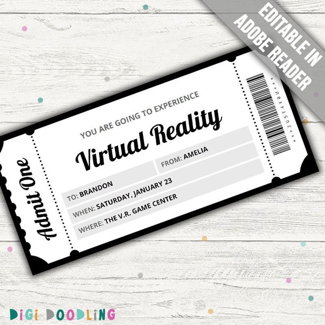 Virtual Reality Ticket Template. Virtual Reality Experience Surprise ...