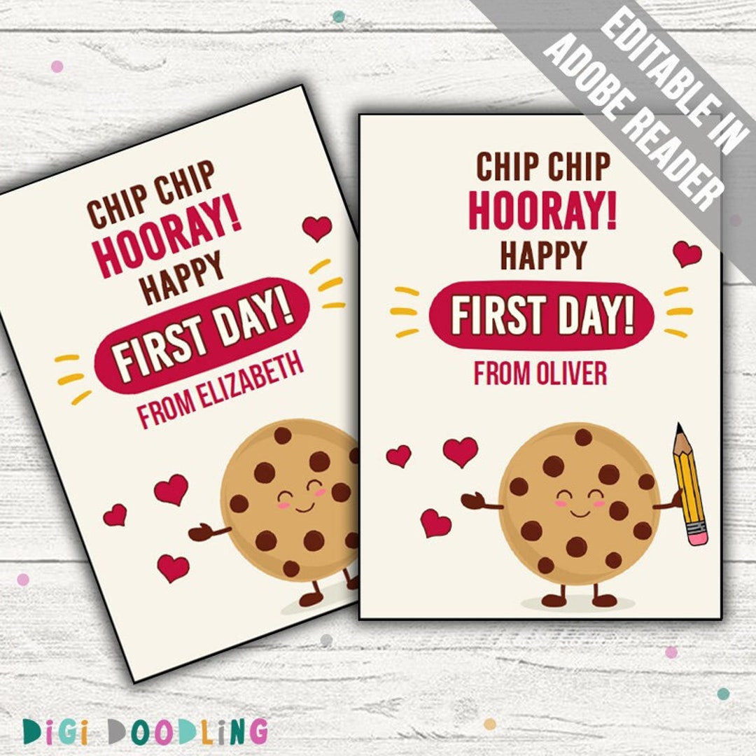 Welcome Back to School Cookie Gift Tag Template. Printable First Day of ...