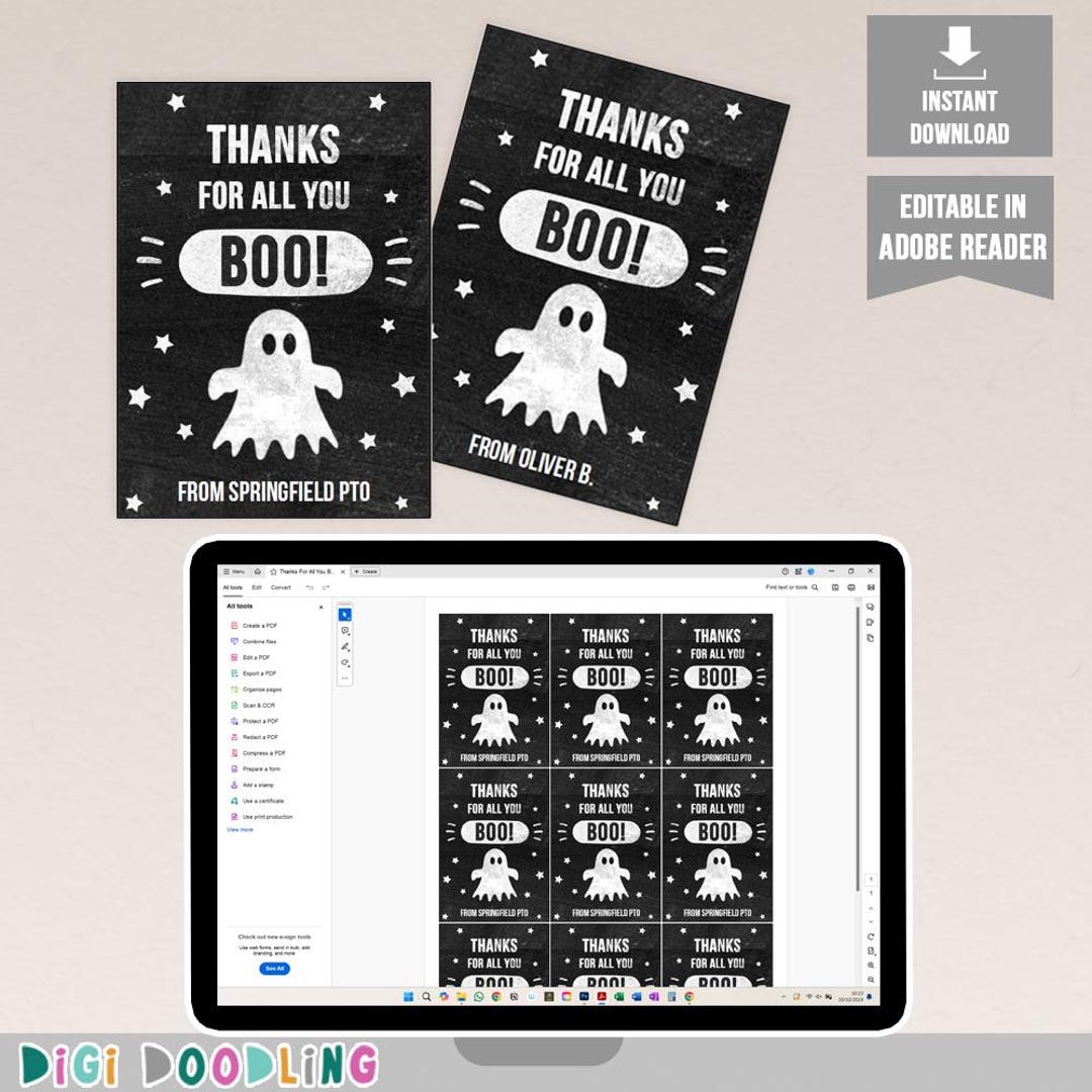 Thanks for All You Boo Tag Template. Thanks for All You Boo Printable ...