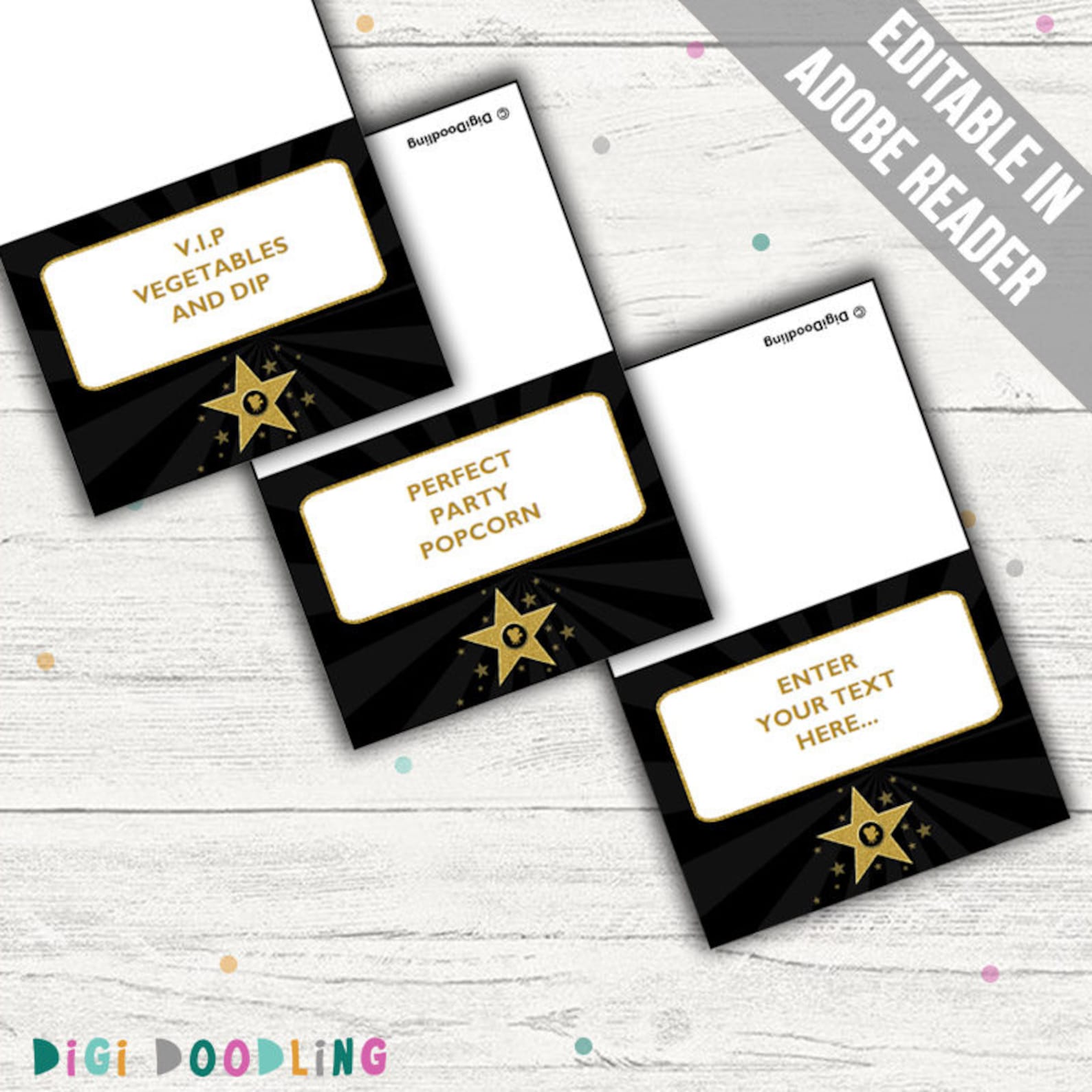 Hollywood Party Decor: Hollywood Party Food Labels. Tent Style - Etsy