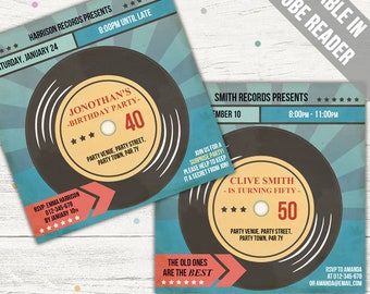 Record Invitation - Etsy