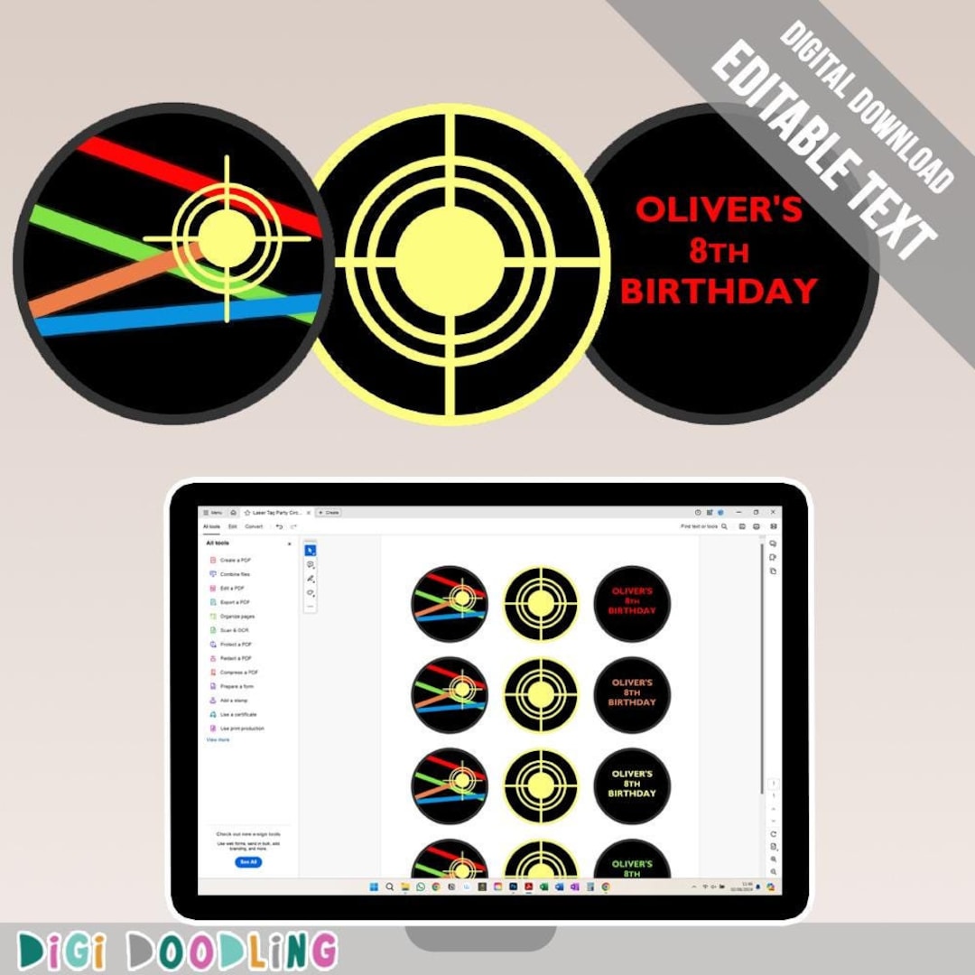 Printable Laser Tag Cupcake Toppers. Laser Tag Party Decor. Laser Tag ...