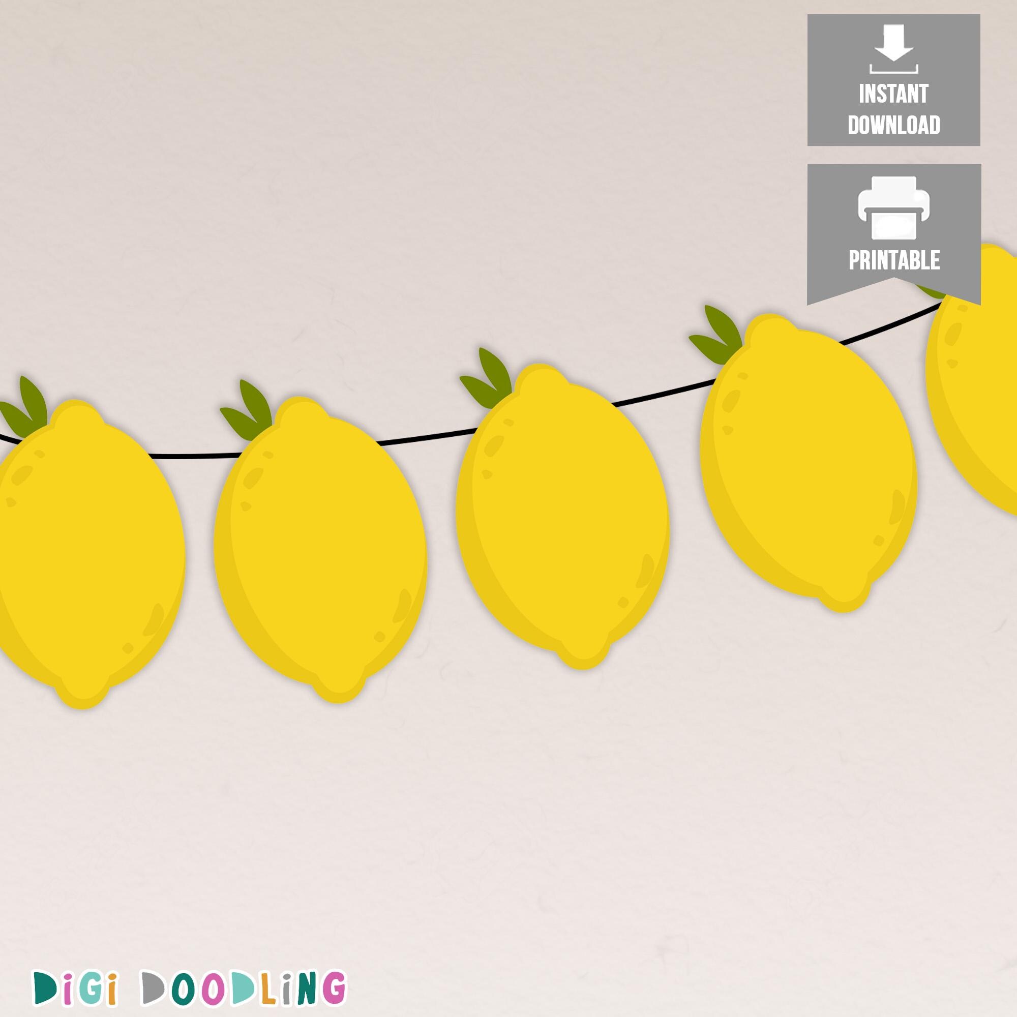 Lemon Banner Printable: Summer Party Garland (digital Download) - Etsy