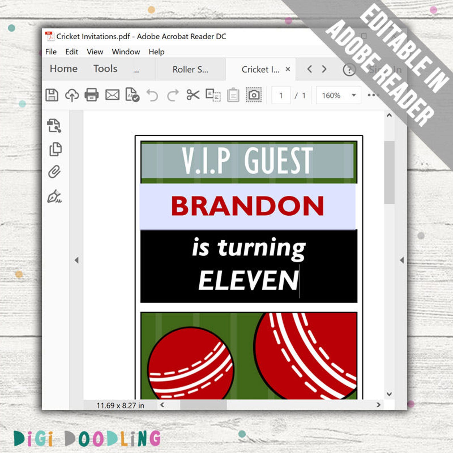 Cricket Party Invitations. Editable PDF. Printable. Instant Download ...