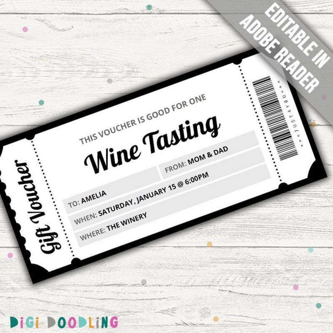 Wine Tasting Voucher. Wine Tasting Coupon. Wine Tasting Gift ...
