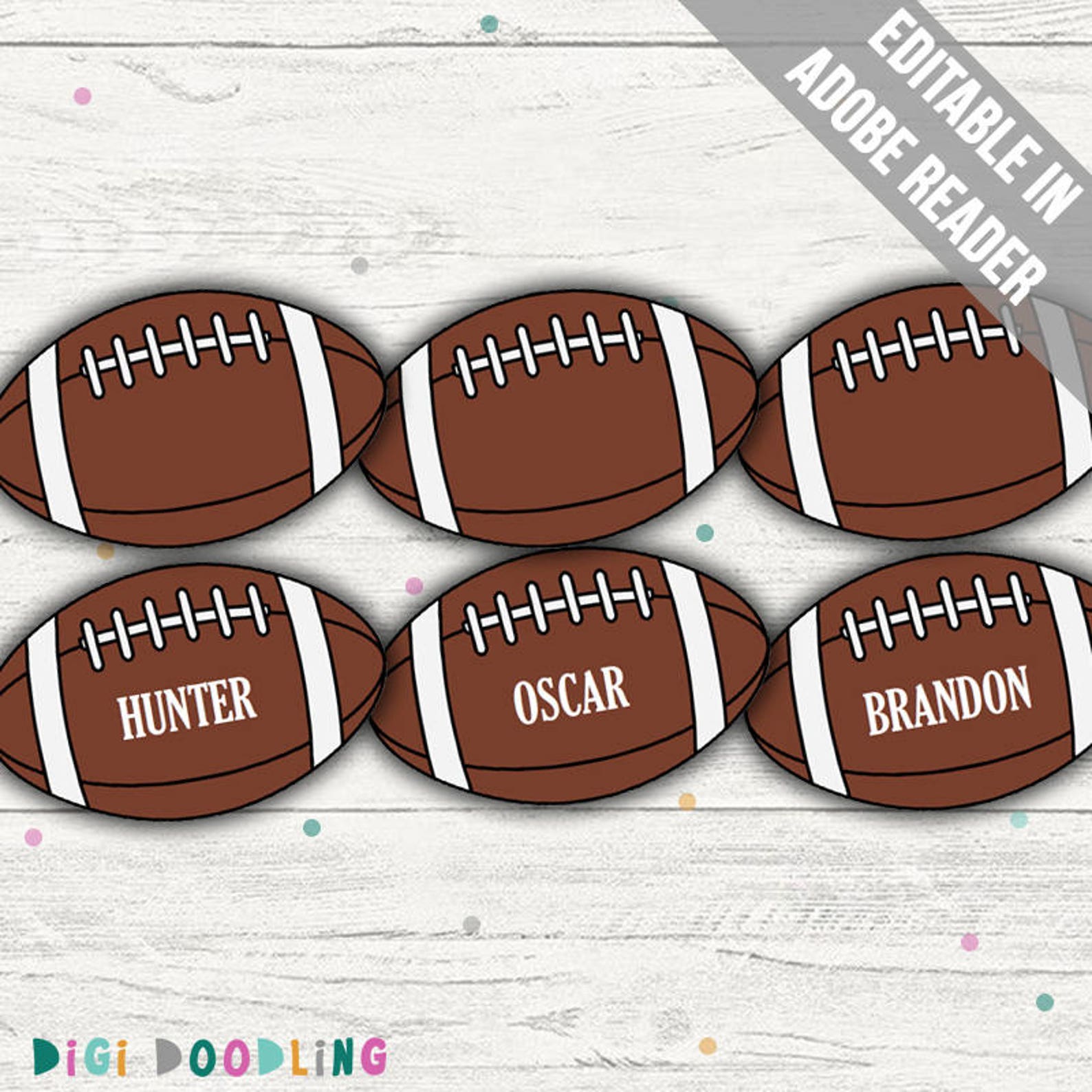 Football Tags football Party Decor/ Favor Tags. Printable - Etsy