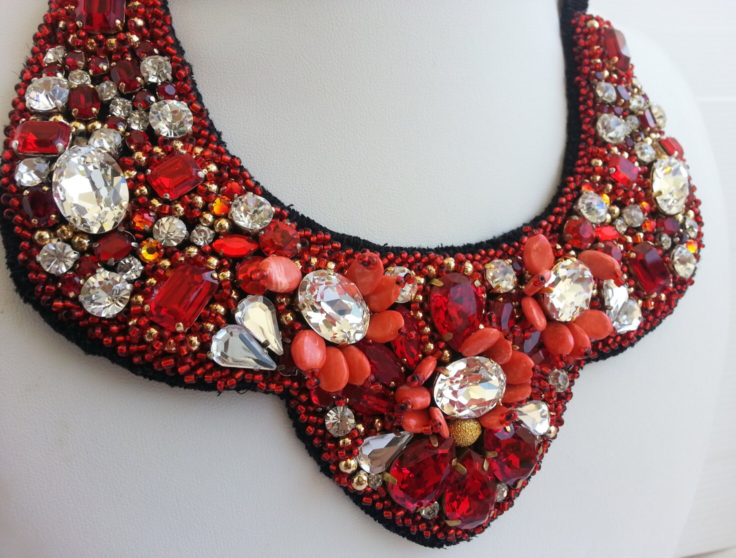 Statement Necklace, Collar Necklace, Strass Necklace, Michelle Necklace ...