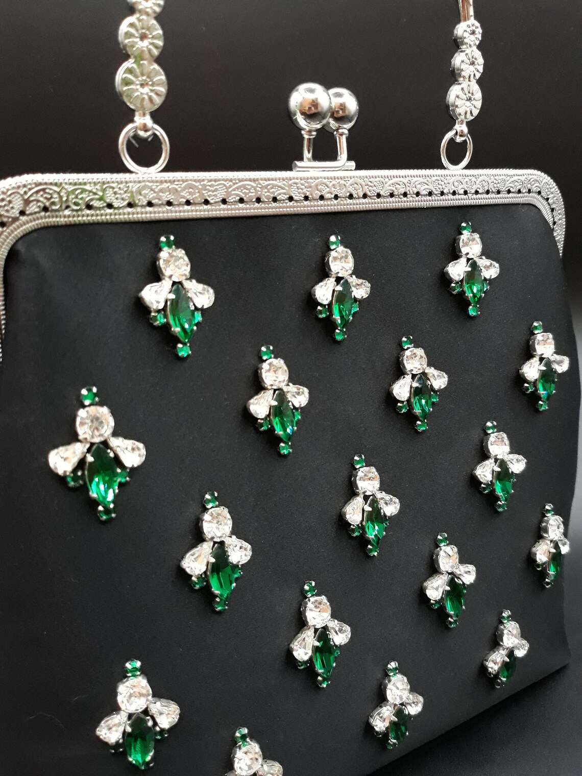 Jeweled Kiss-lock Handbag Frame Bag Cross Body Bag With - Etsy