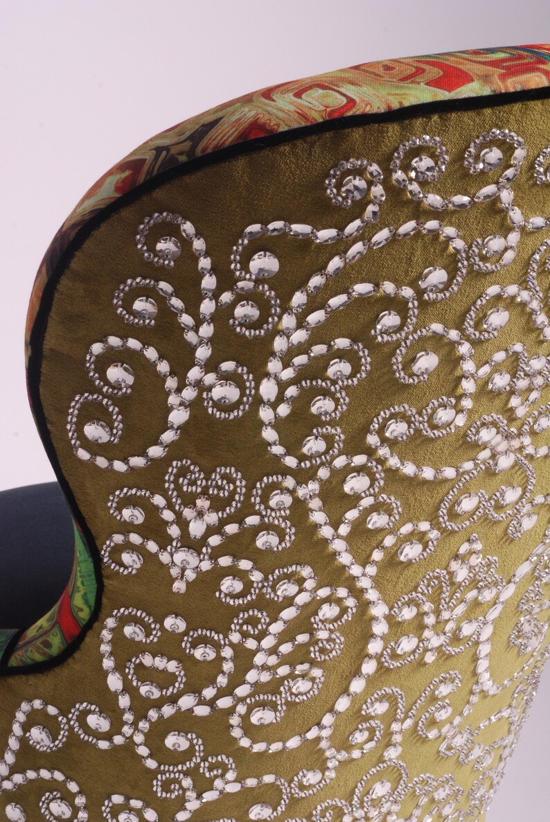 Upholstered Armchair, Embroidered Armchair, Armchair, Vintage ...