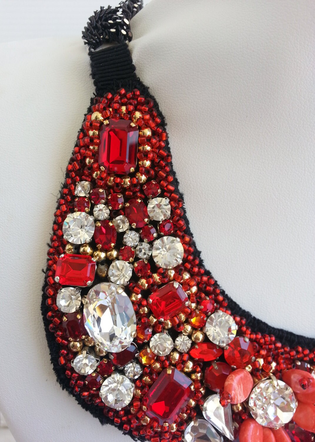 Statement Necklace, Collar Necklace, Strass Necklace, Michelle Necklace ...