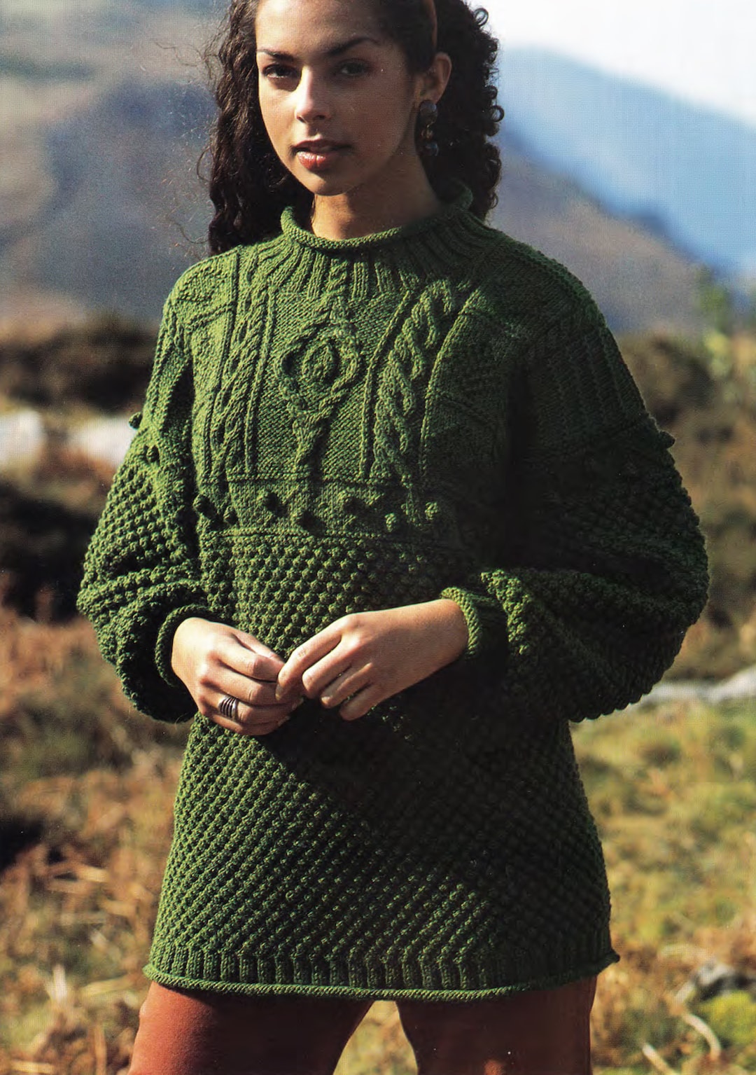 Women's, Ladies, Guernsey Style Tunic, Sweater, Jumper, Aran/ 10 Ply ...