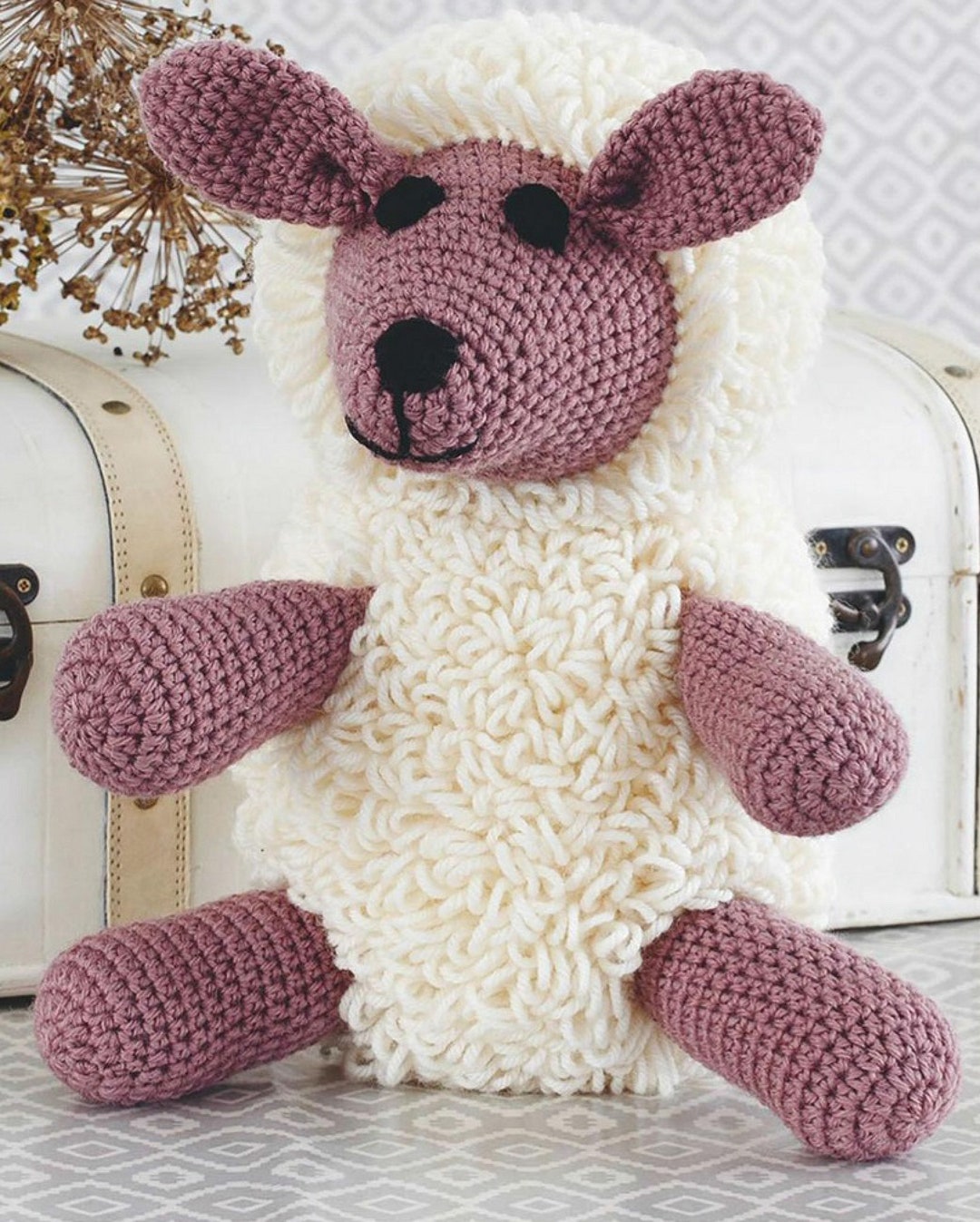 Crochet Sheep- Lamb- Loopy Body-stuffed Toy Crochet Pattern- Download ...