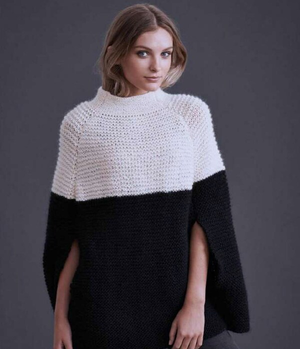 Basic Adult Poncho PDF Knitting Pattern Knit Wrap Using DK Worsted or ...