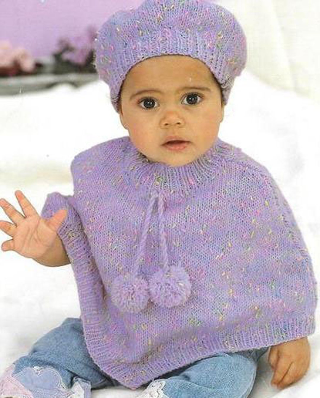 PDF Knitting Pattern Instant Download little Girls Poncho & - Etsy
