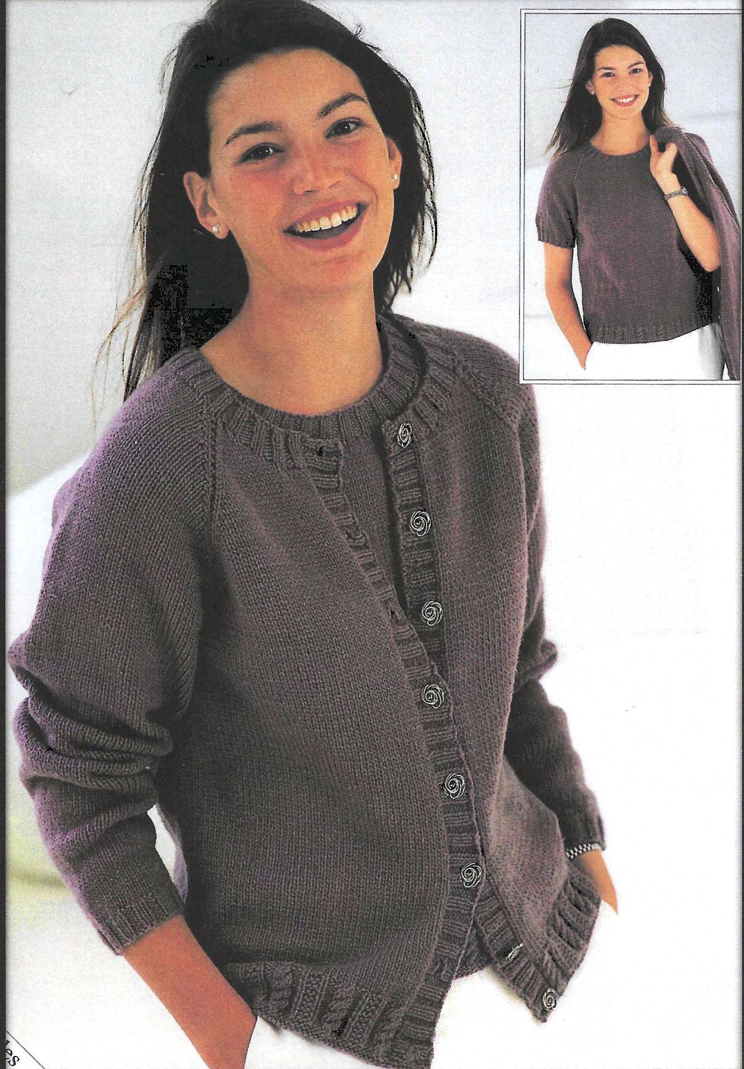 Woman's Very Easy Twin Set Cardigan & Short Sleeved Jumper DK (8ply ...