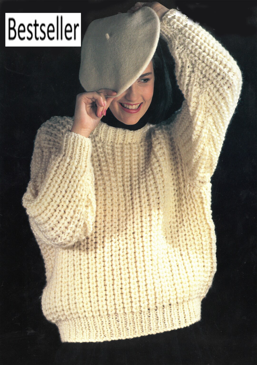 Womans Super Chunky Ribbed Sweater- Knitting Pattern- Super Chunky ...
