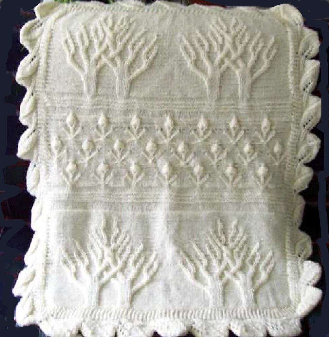 Baby Tree of Life Throw in Aran Wool- Measures Approx. 66 X 86.5 Cm ...