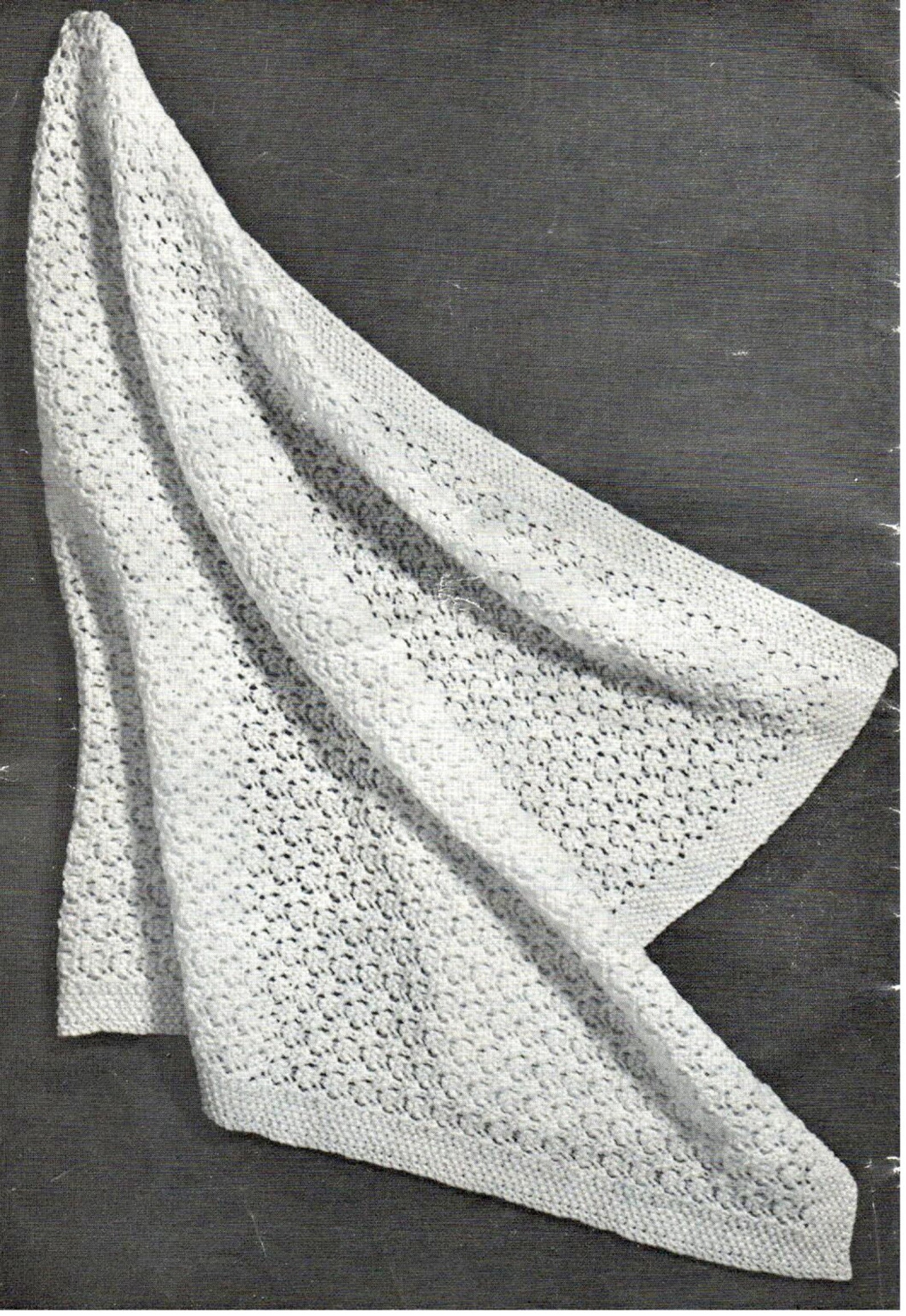 Baby Shawl Pattern All Over Lace Vintage Knit DK 8ply Shawl, Blanket ...